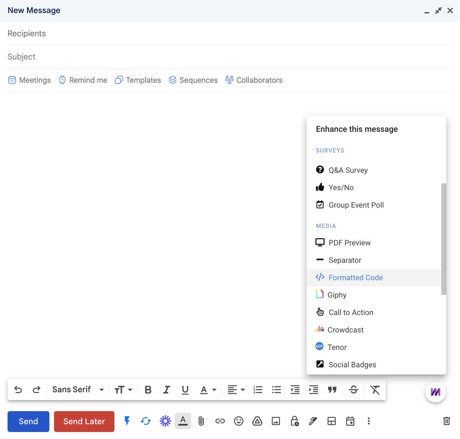 How to Write and Send Code Block in Gmail | Mixmax