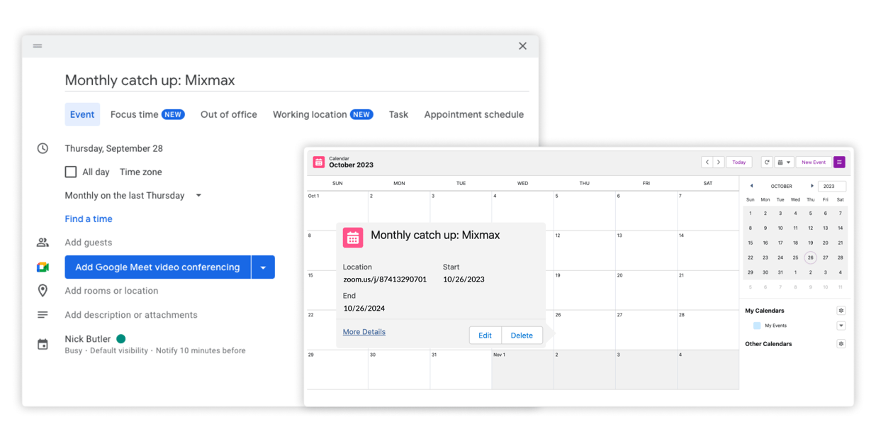 Sync Your Recurring Meetings | Mixmax