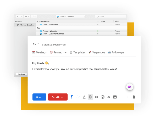 Dropbox Gmail Integration, Dropbox Files into Your Email | Mixmax